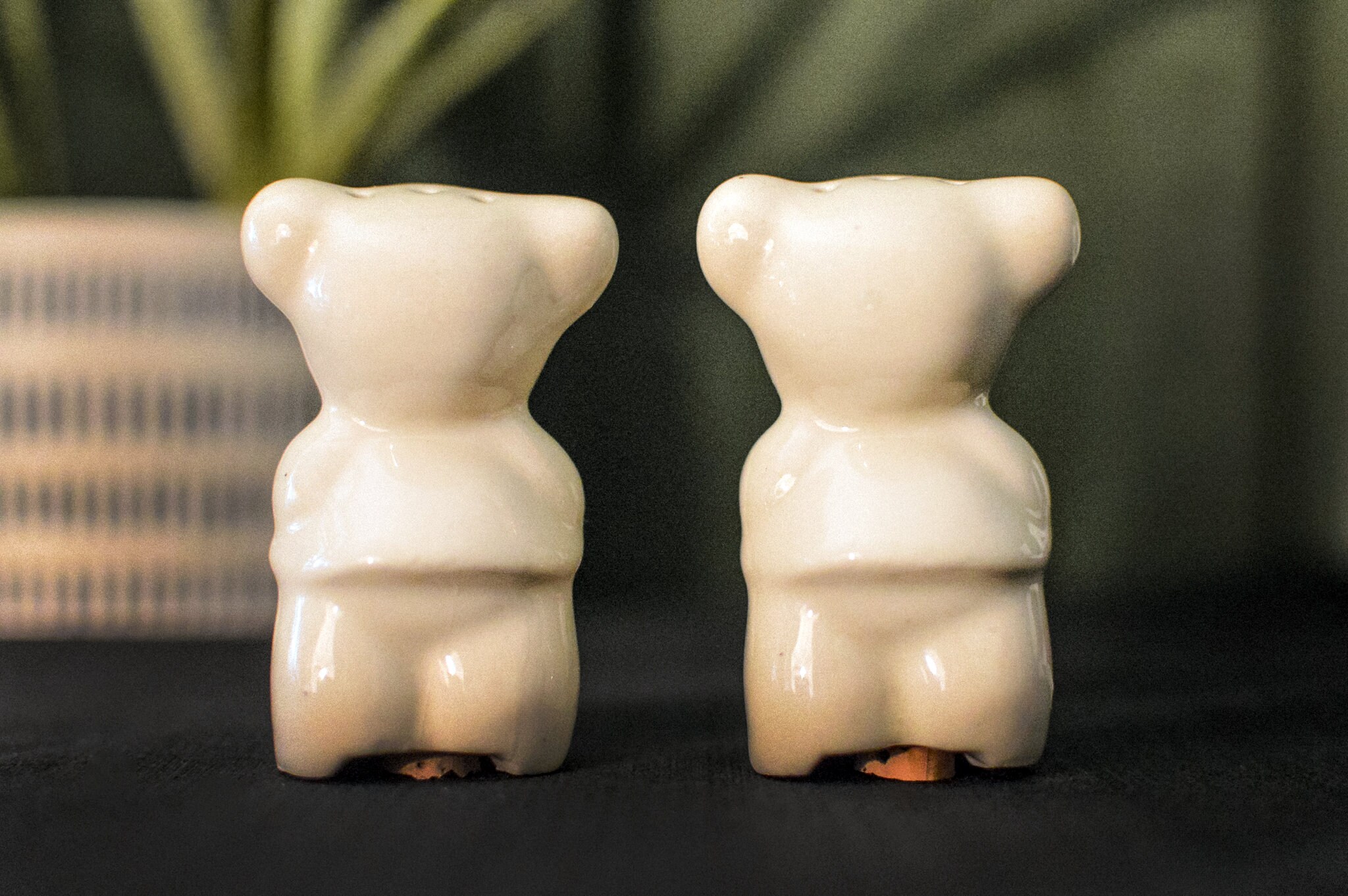 Mid Century Shawnee White Bear Salt Shakers - Vintage Ceramic ...