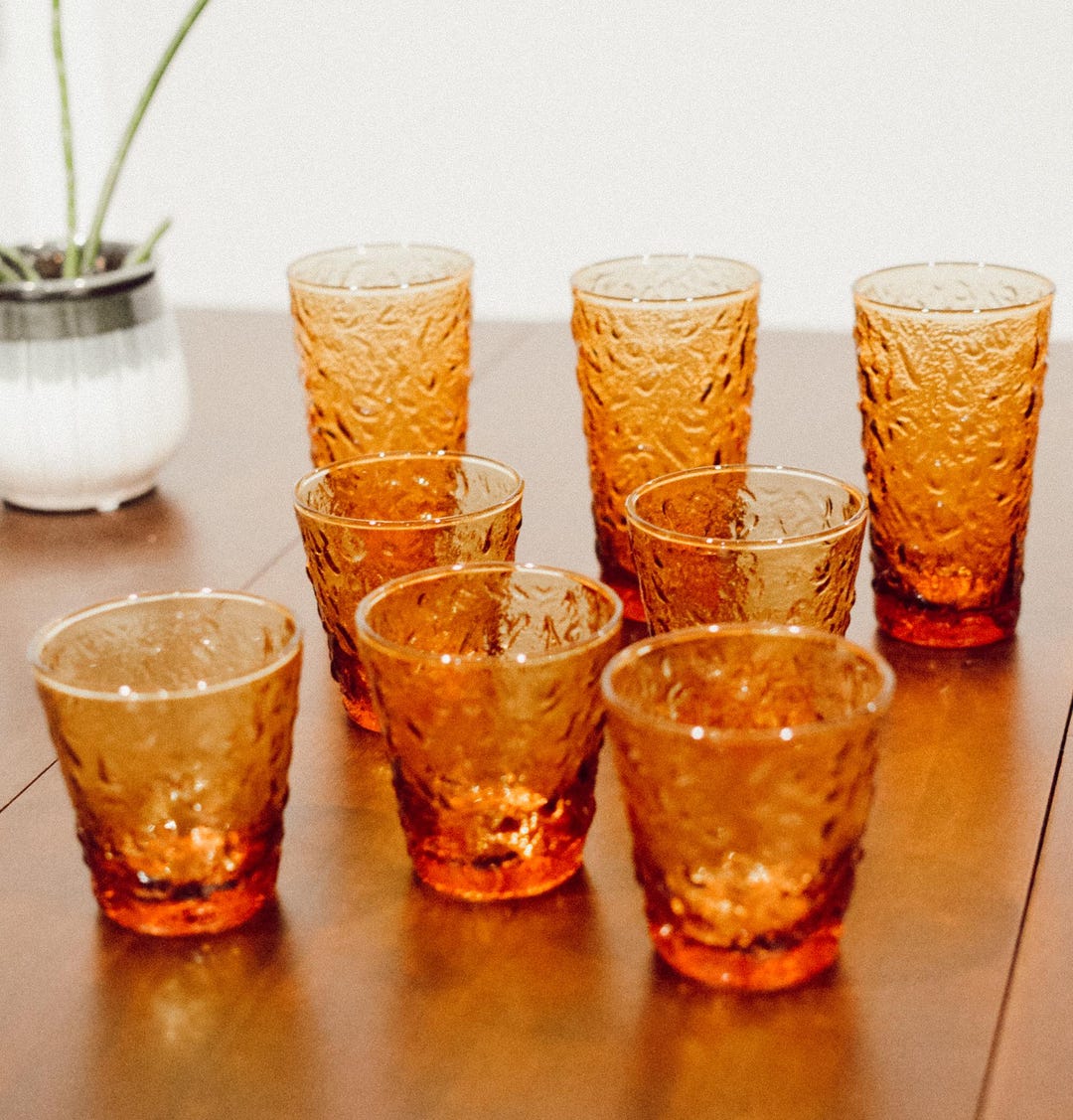 Anchor Hocking Milano Lido Spice Glasses, Set of 3 Tall and 5 Short ...
