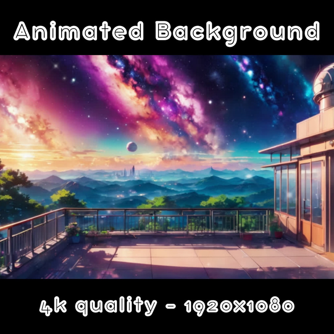 ANIMATED BACKGROUND - Galaxy Lookout, Balcony, Space, Milky Way (loop ...