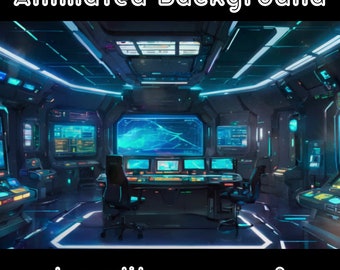 ANIMATED BACKGROUND - Command Hub, Control Room, Spaceship, Sci-fi ...
