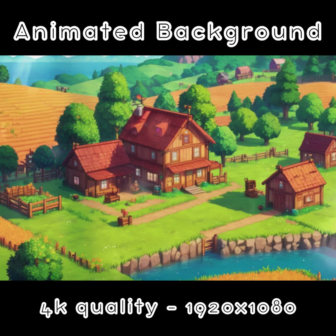 ANIMATED BACKGROUND - Stardew Valley, Farm, Harvest, Cozy Games (loop ...
