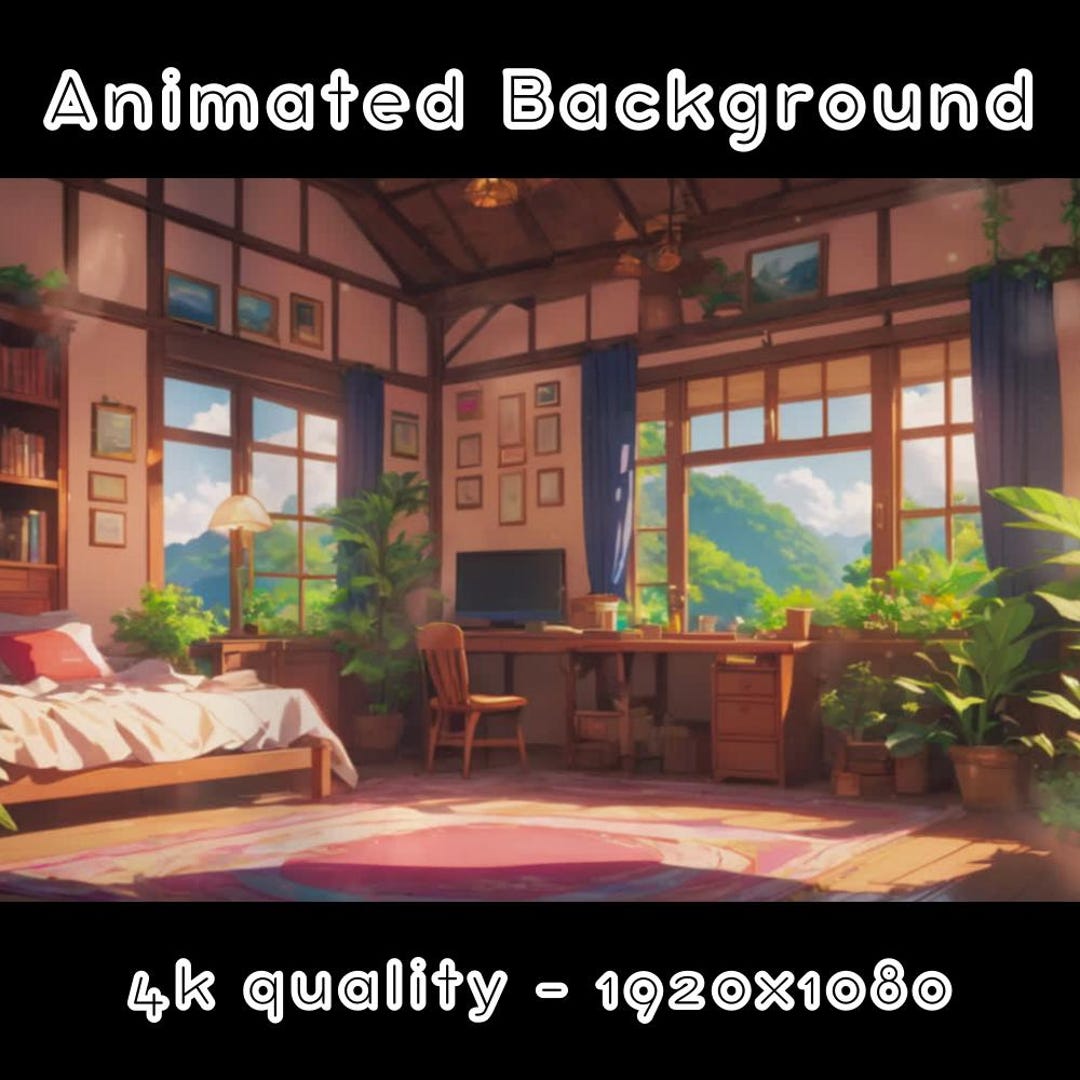 ANIMATED BACKGROUND - Countryside Quarters, Cozy, Vtuber Bedroom (loop ...