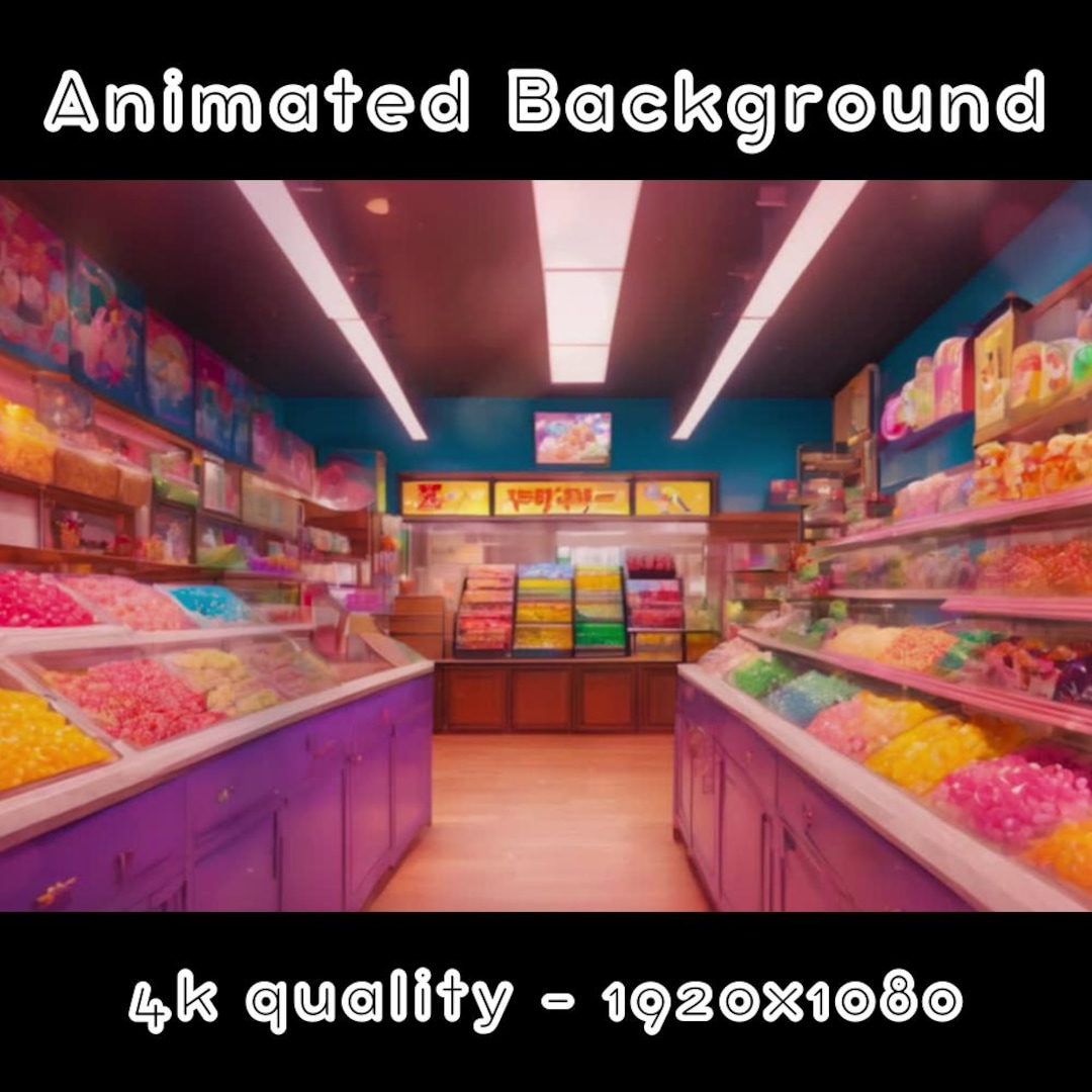ANIMATED BACKGROUND - Candy Store, Colorful, Vibrant, Vtuber Store ...