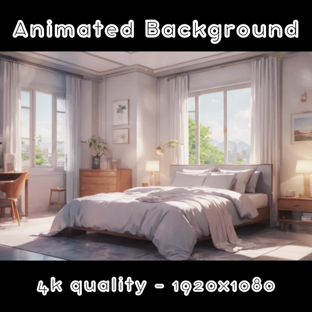 ANIMATED BACKGROUND - White Bedroom, Cozy Room, Minimalism (loop, 4k ...