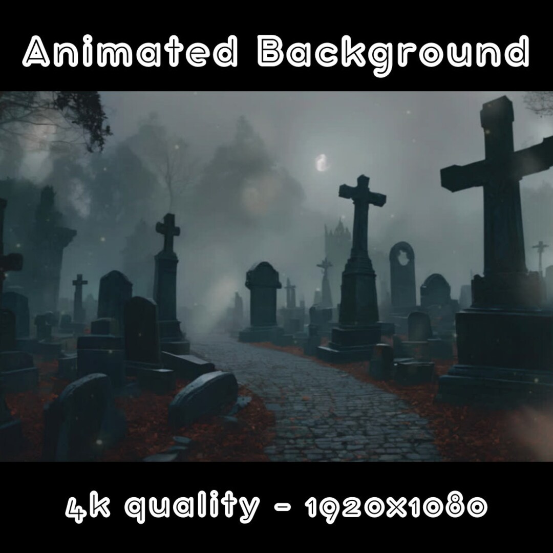 ANIMATED BACKGROUND - Eternal Home, Cemetery, Graveyard, Tombstones ...