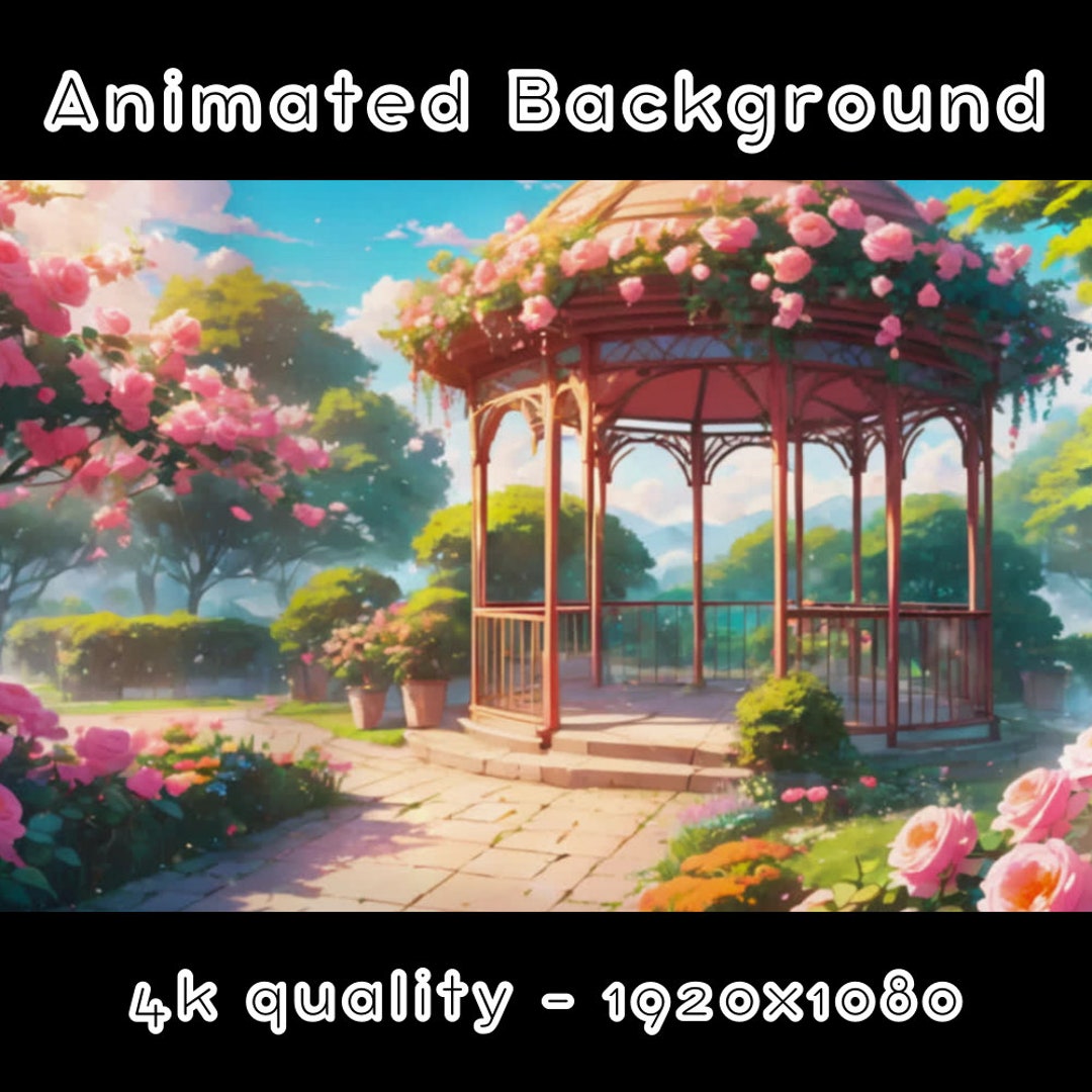 ANIMATED BACKGROUND - Rose Gazebo, Garden, Summerhouse, Patio (loop, 4k ...