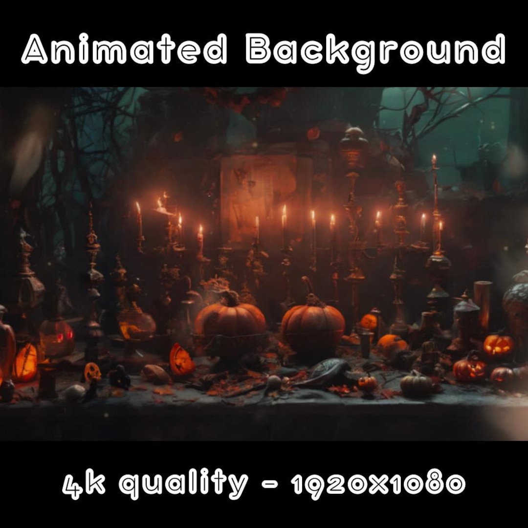 ANIMATED BACKGROUND - Witch Work Table, Coven, Haunted House, Scary ...