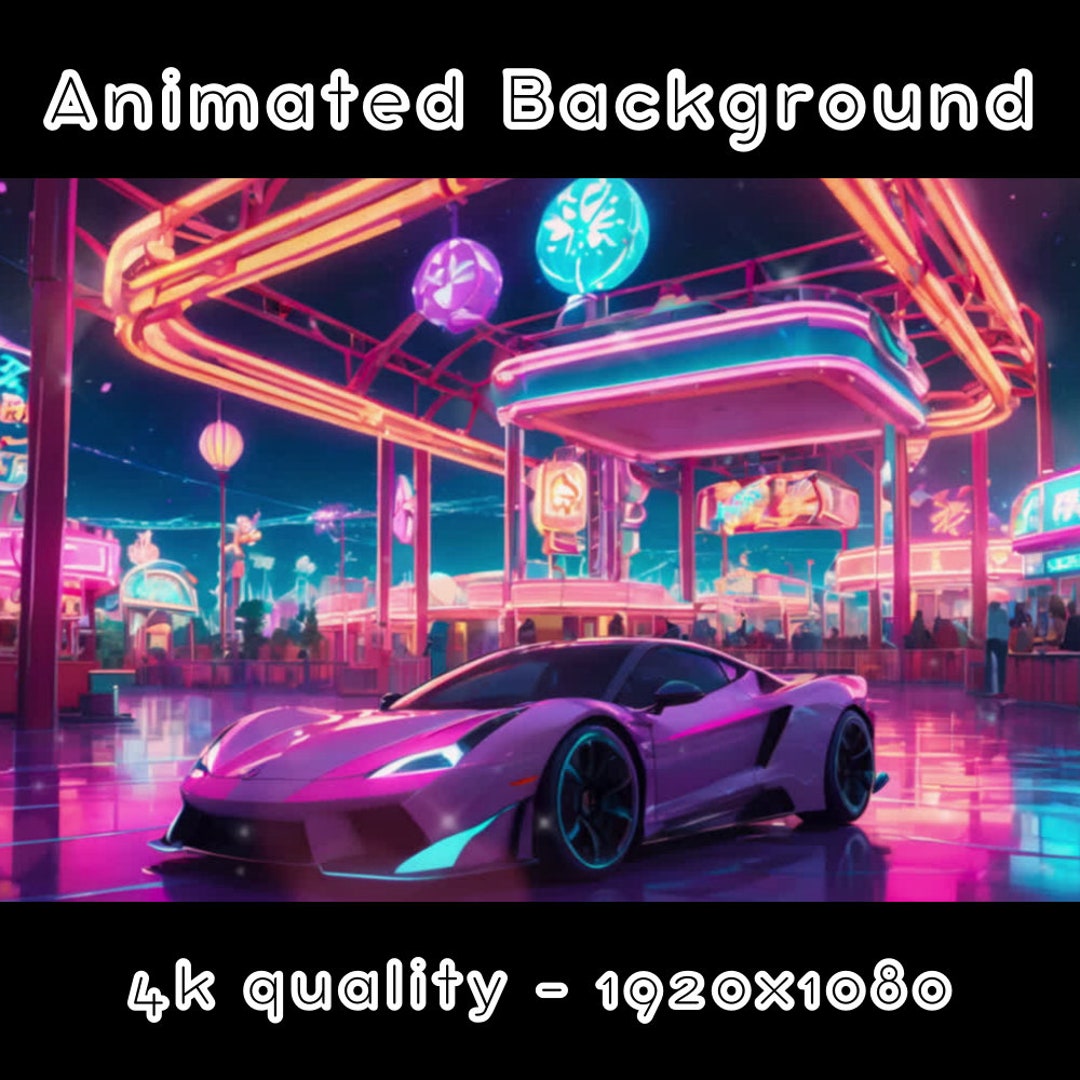 ANIMATED BACKGROUND - Sports Car, Neon Background, Futuristic (loop, 4k ...