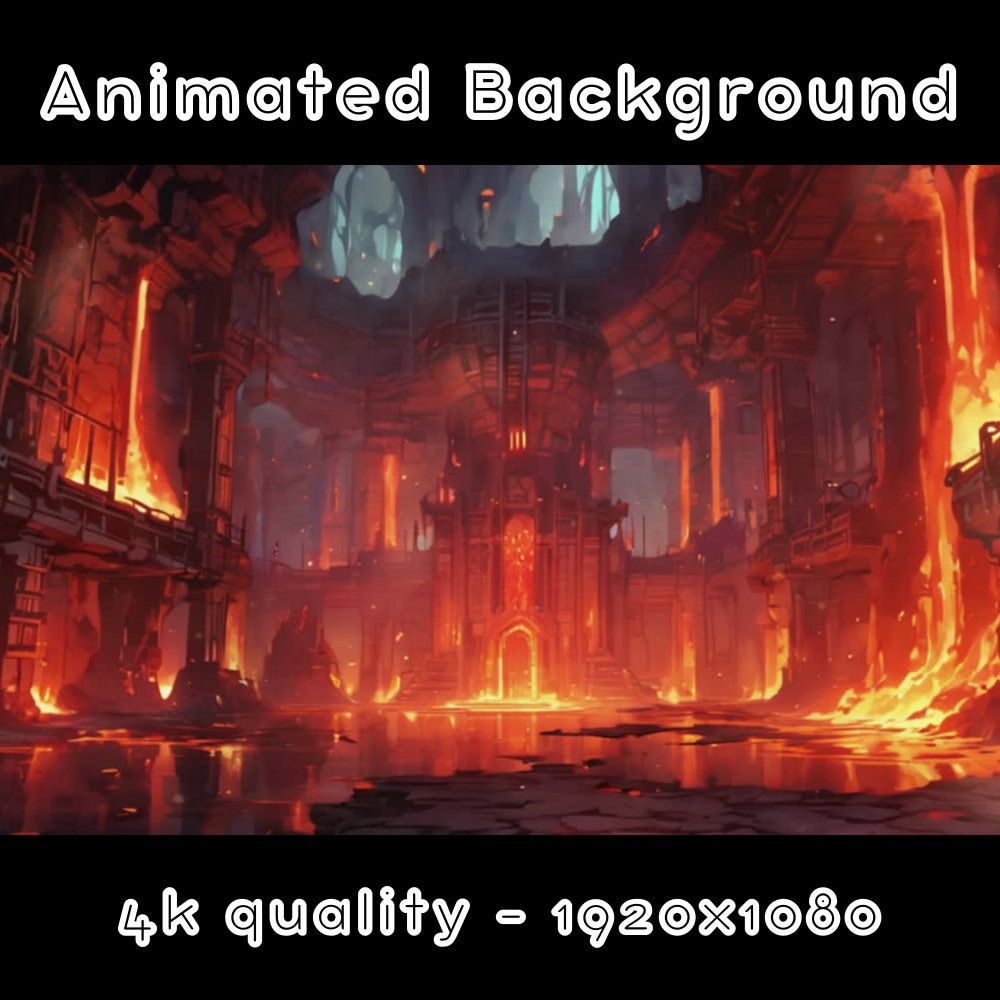 ANIMATED BACKGROUND - Fire Dungeon, Molten, Forger, Underground (loop ...