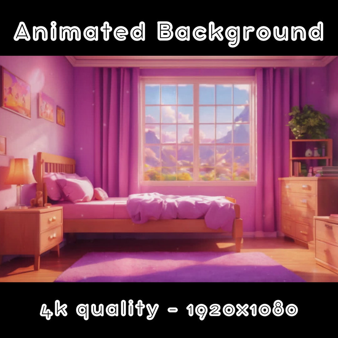 ANIMATED BACKGROUND - Minimalistic Pink Room, Anime , Vtuber Bedroom ...