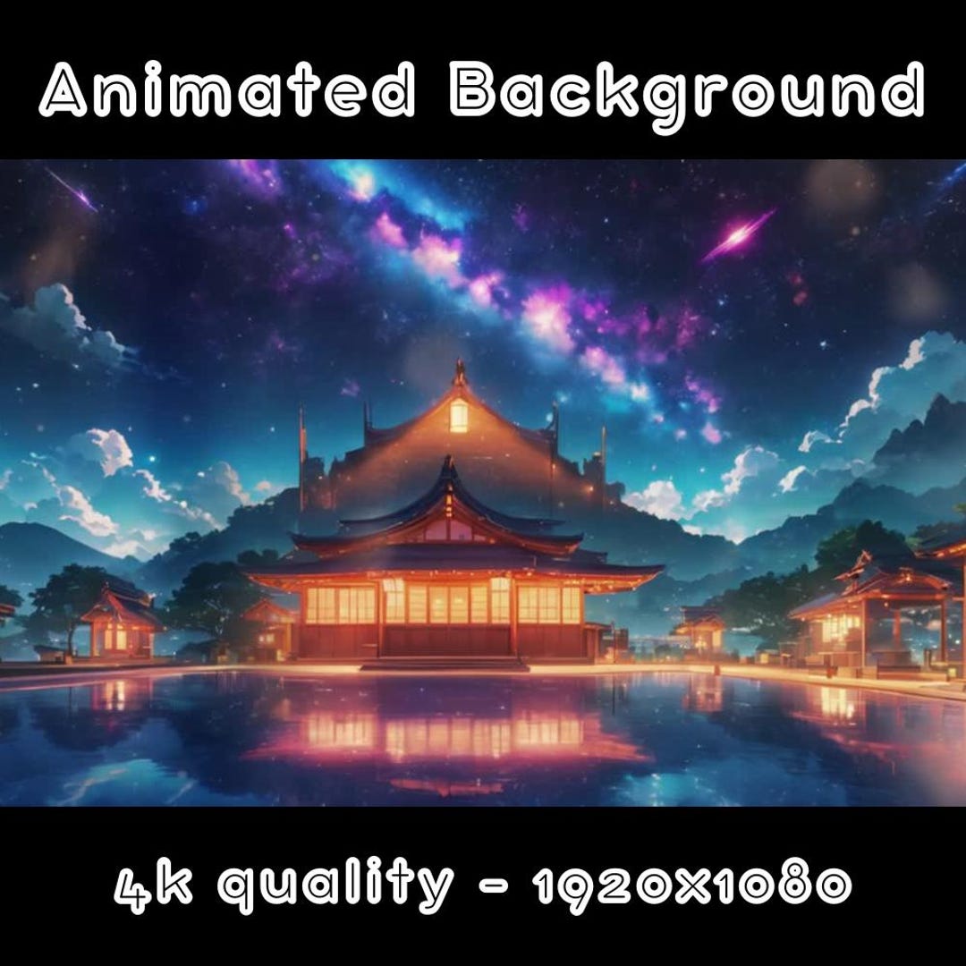 ANIMATED BACKGROUND - Astral Oriental Pool, Galaxy, Japan, Nebula (loop ...