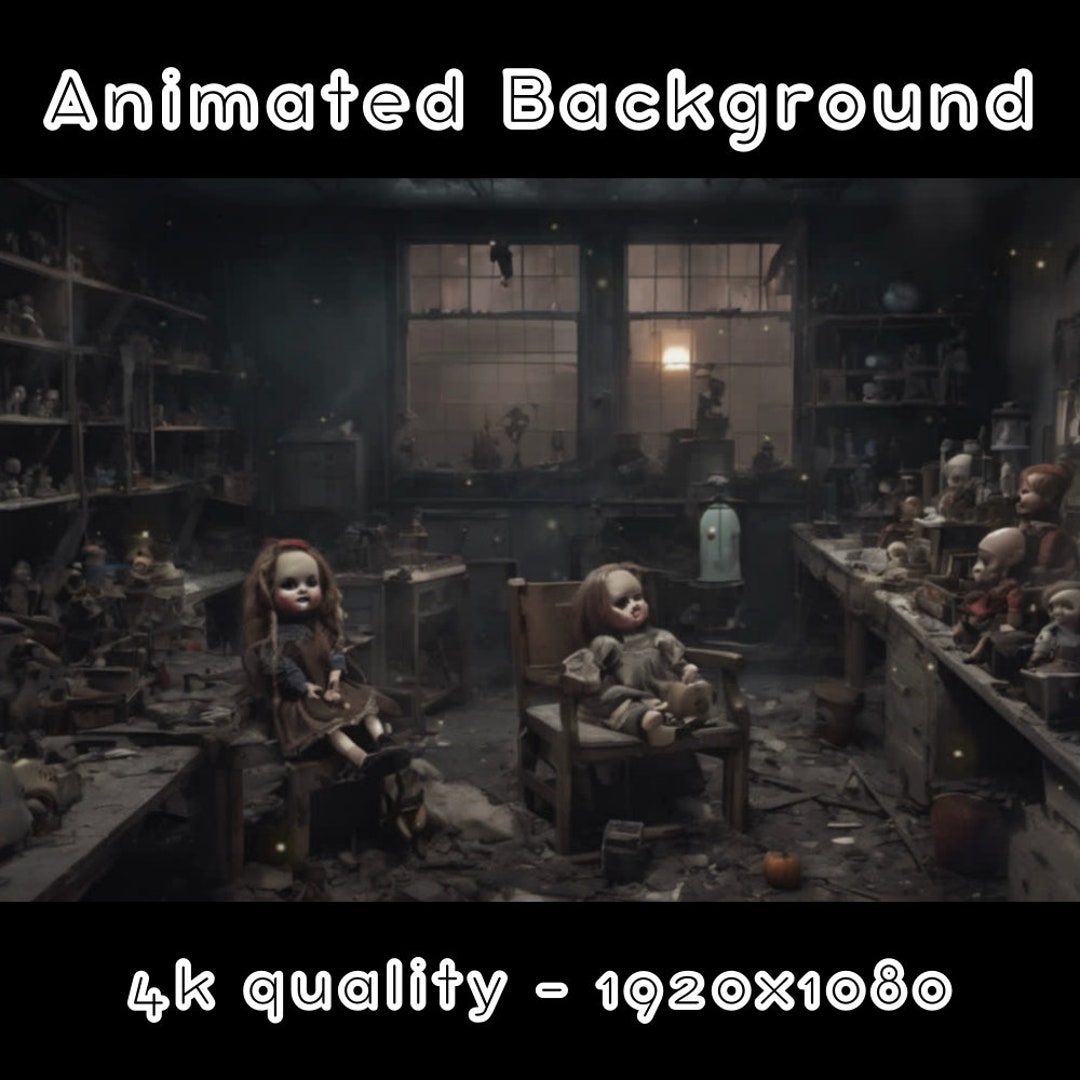 ANIMATED BACKGROUND - Creepy Doll, Horror, Scary, Halloween (loop, 4k ...