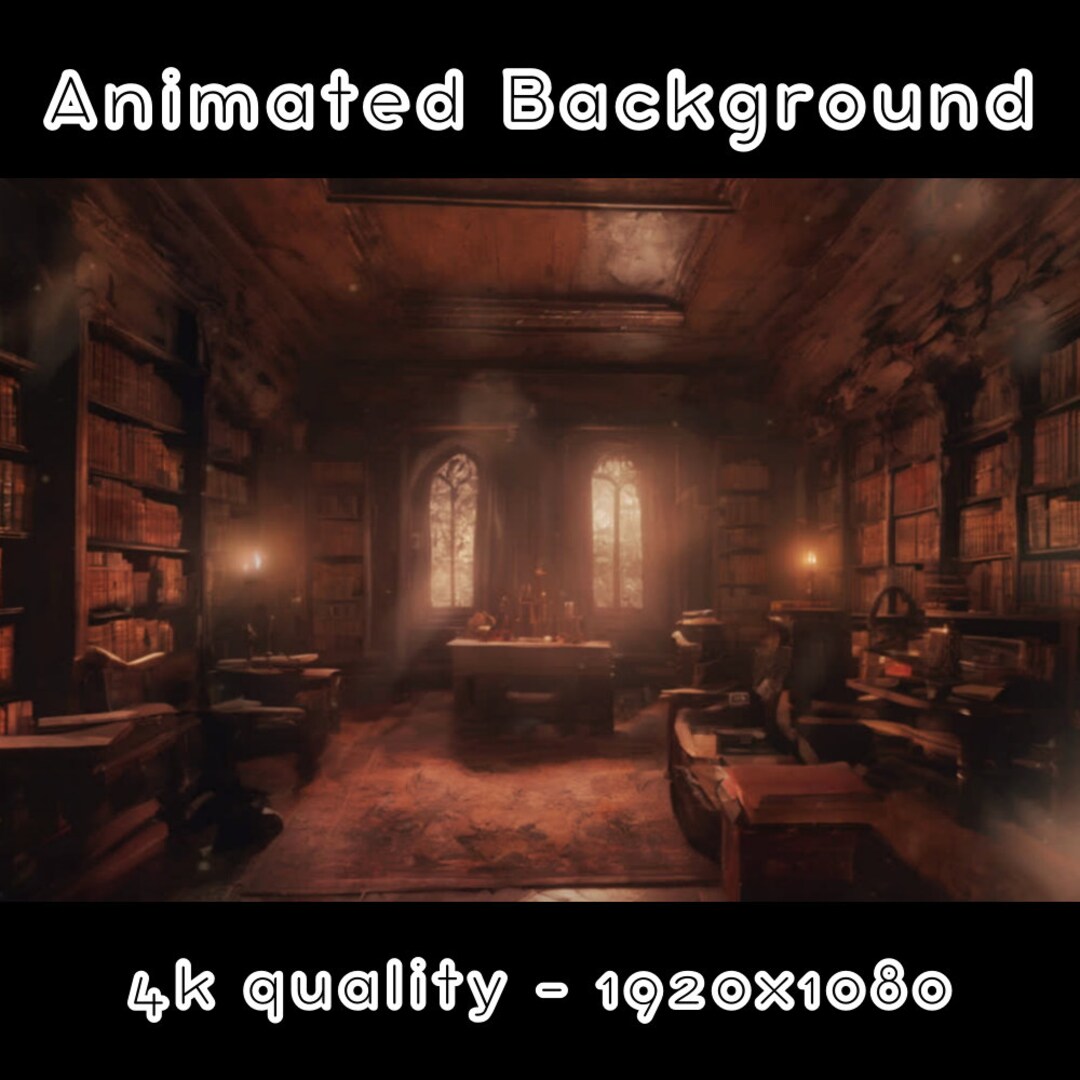 ANIMATED BACKGROUND - Haunted Library, Horror House, Scary (loop, 4k ...