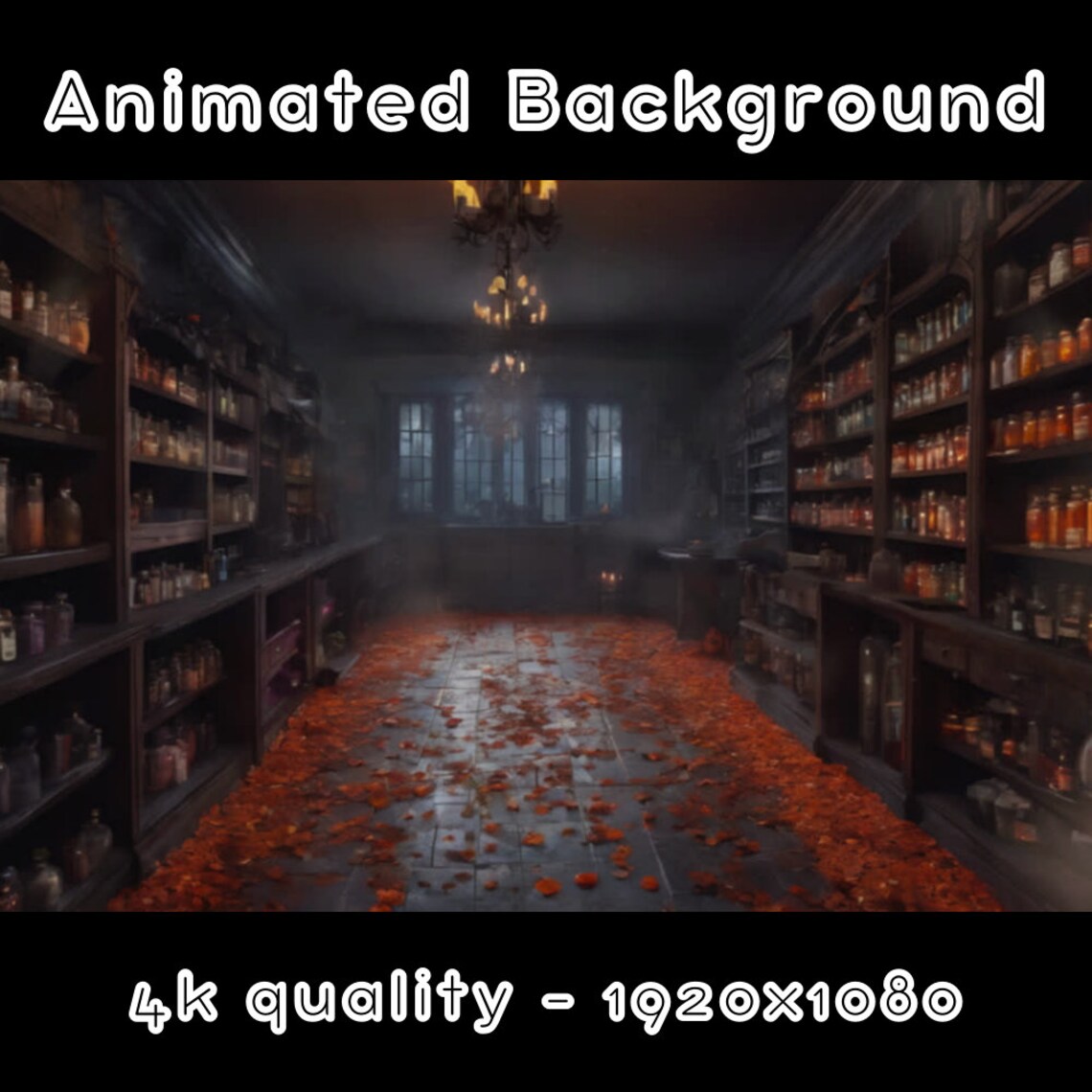 ANIMATED BACKGROUND - Dark Pharmacy, Horror Hospital, Apothecary (loop ...