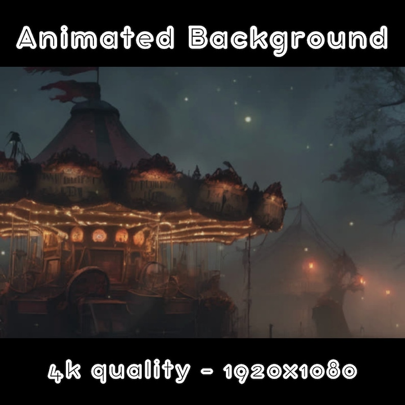 ANIMATED BACKGROUND - Abandoned Carnival, Horror, Circus, Clown (loop ...