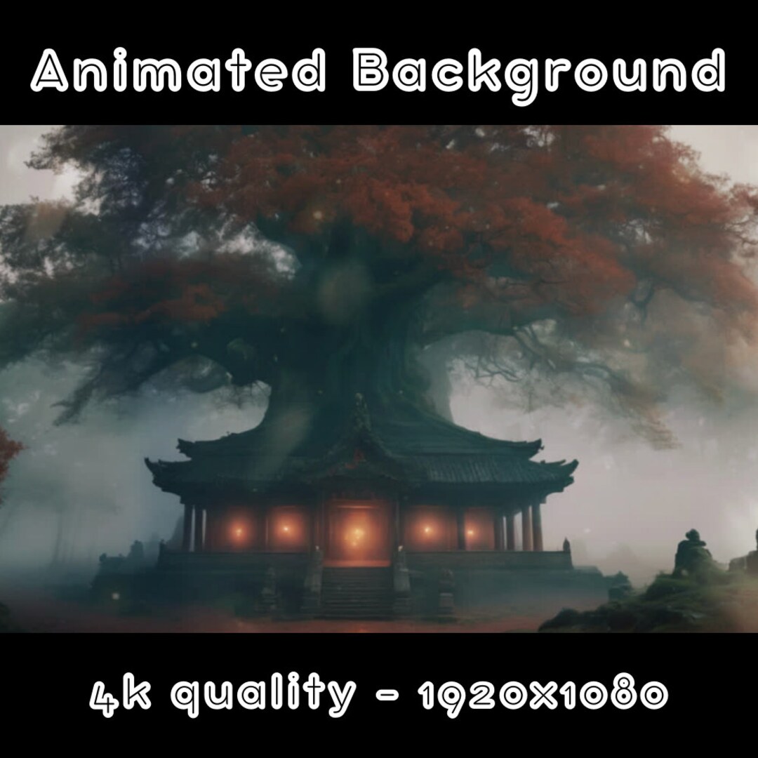 ANIMATED BACKGROUND - Bewitched House, Horror Tree Oriental Ghost (loop ...
