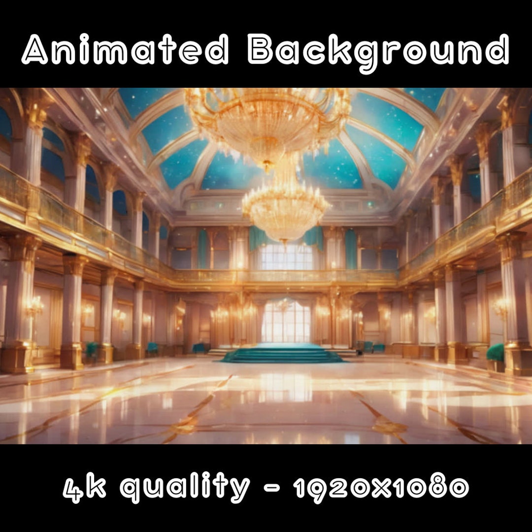ANIMATED BACKGROUND - Golden Ballroom, Luxurious, Palace Princess (loop ...