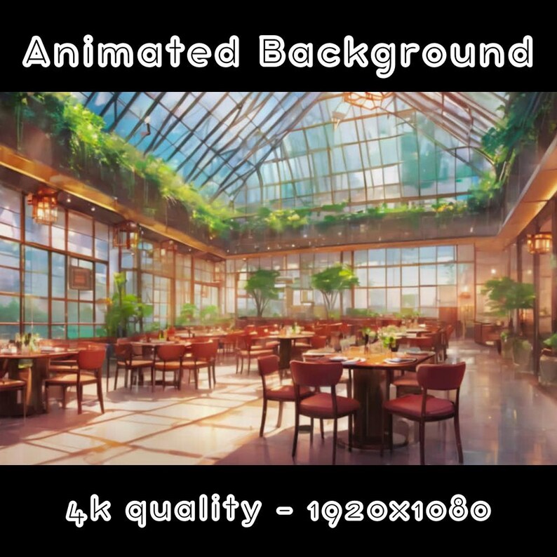 ANIMATED BACKGROUND - Dining Room, Restaurant, Nature (loop, 4k) VTUBER ...