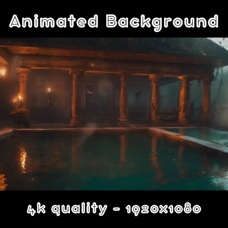 ANIMATED BACKGROUND - Eerie Pool, Horror House, Vacation, Haunted (loop ...