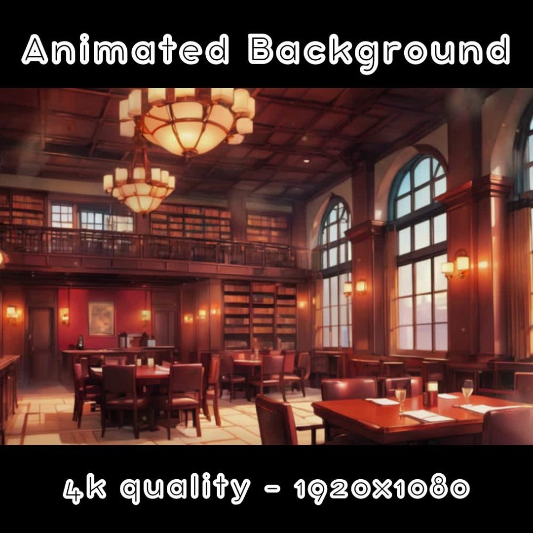 ANIMATED BACKGROUND - Library Restaurant, Coffee Shop, Cafe, Bakery ...