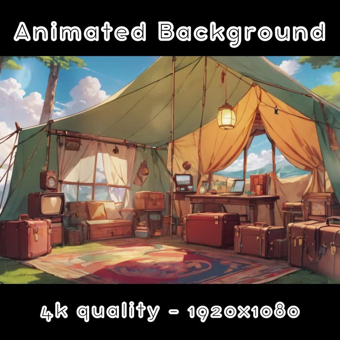ANIMATED BACKGROUND - Camping Spot, Tent, Outdoor, Vtuber Bedroom (loop ...