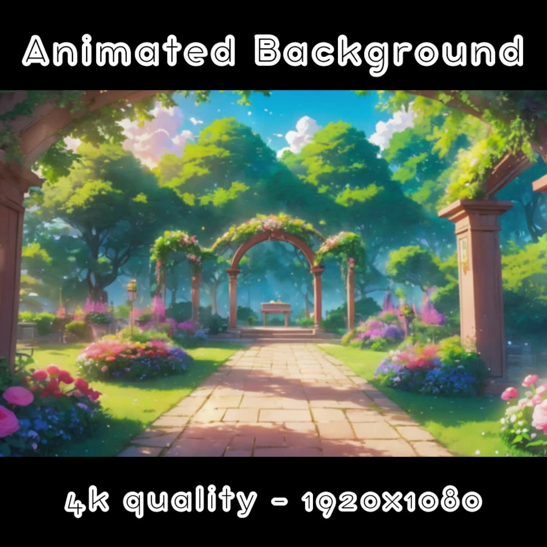 ANIMATED BACKGROUND - Beautiful Garden, Roses, Flowers, Pillars (loop ...