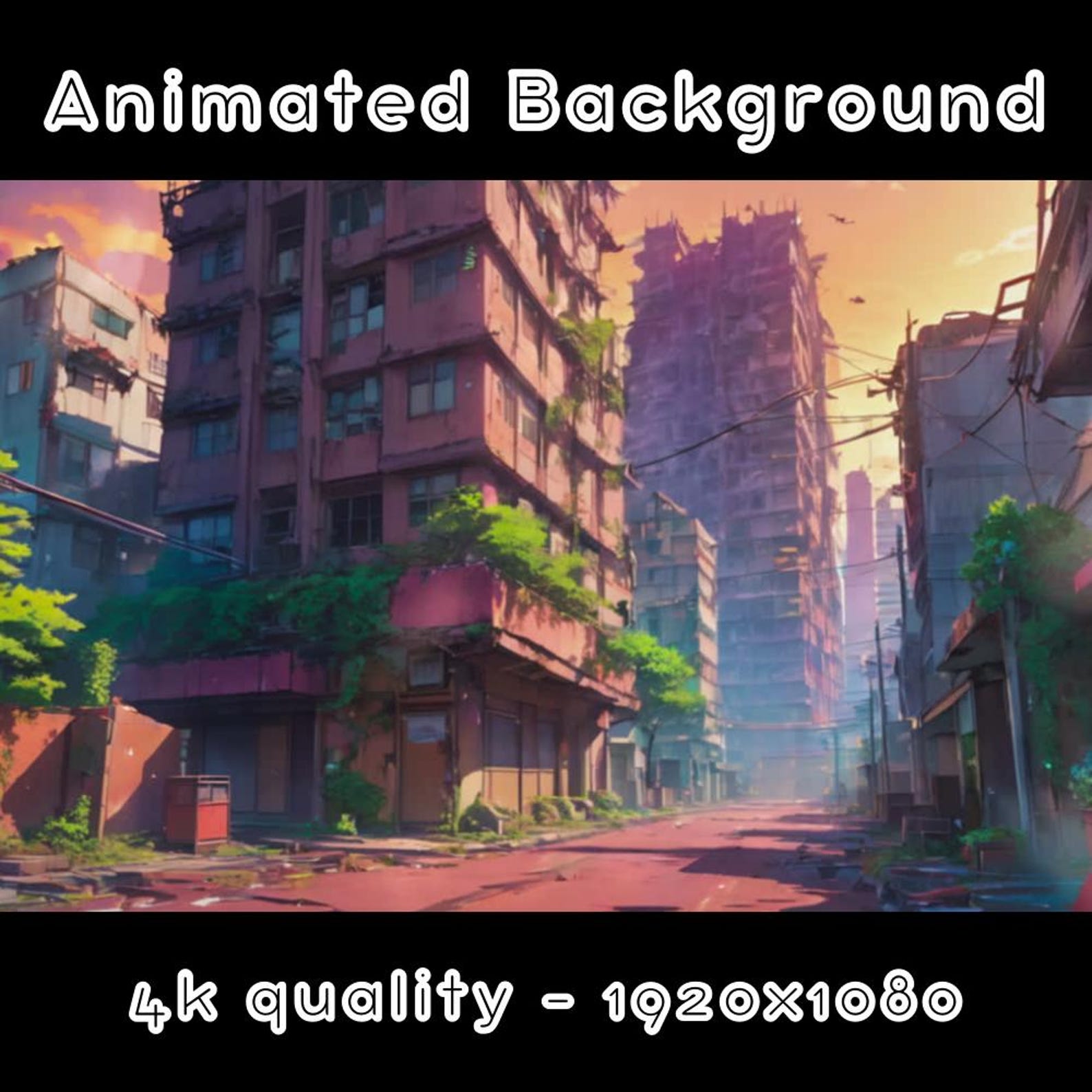 ANIMATED BACKGROUND - Deserted Boulevard, Post Apocalyptic, Urban (loop ...