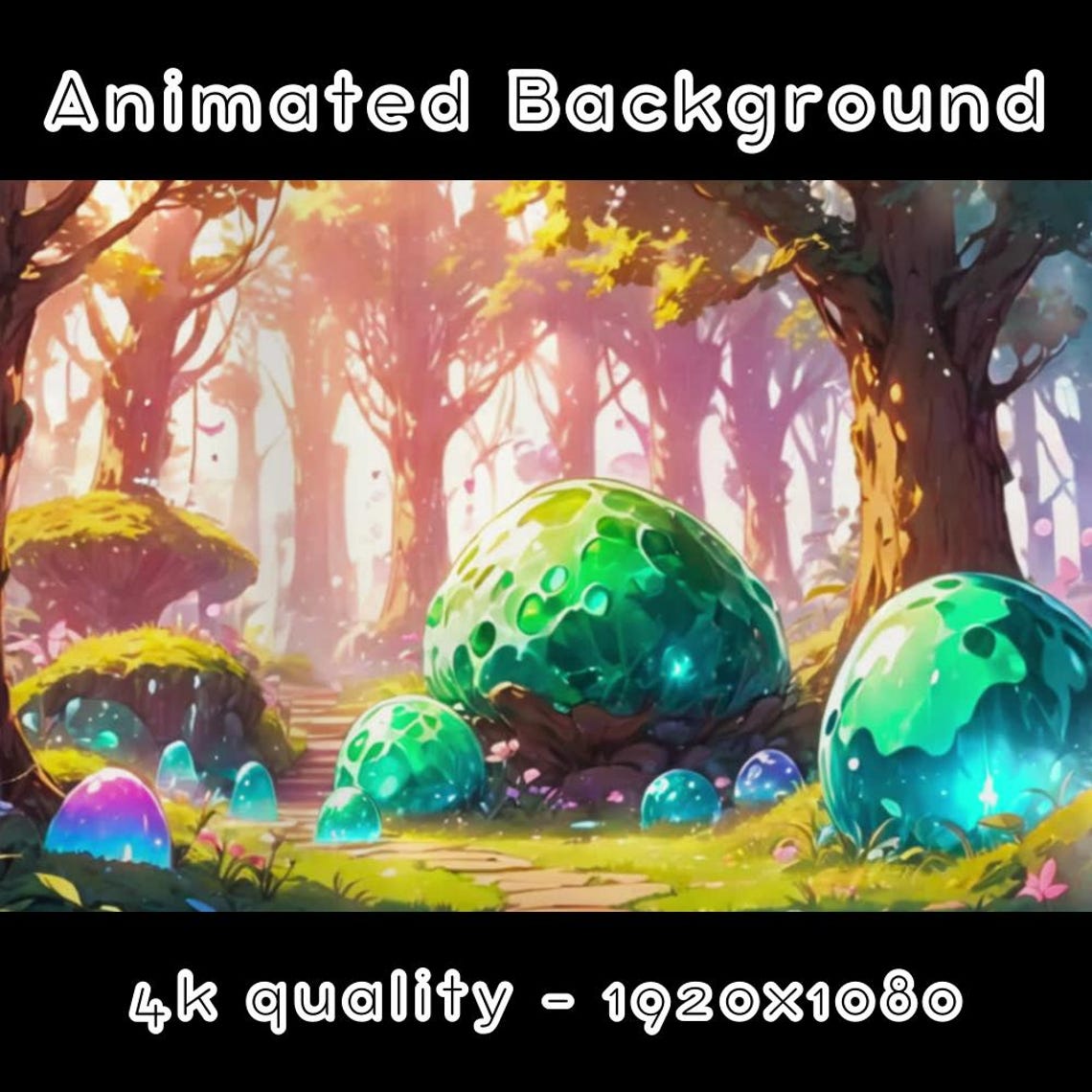 ANIMATED BACKGROUND - Spore Eggs, Fantasy, Crystal Forest (loop, 4k ...