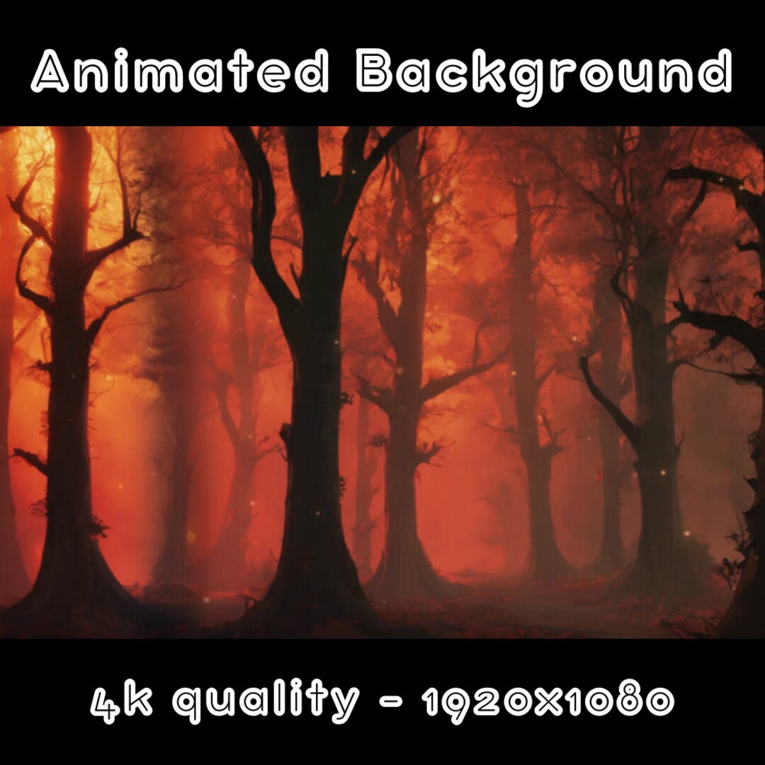 ANIMATED BACKGROUND - Horror Forest, Fire, Scary, Spooky (loop, 4k ...