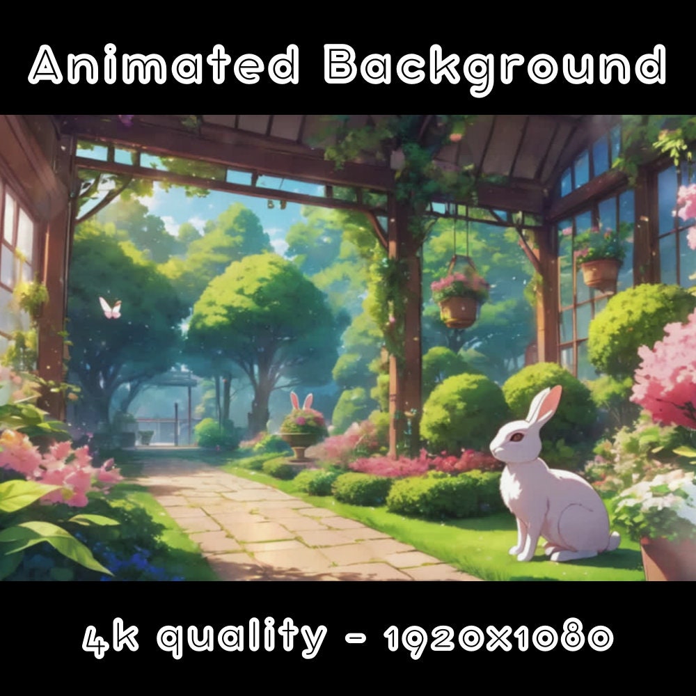 ANIMATED BACKGROUND - Rabbit Garden, Cute Background, Flowers, Bunny ...