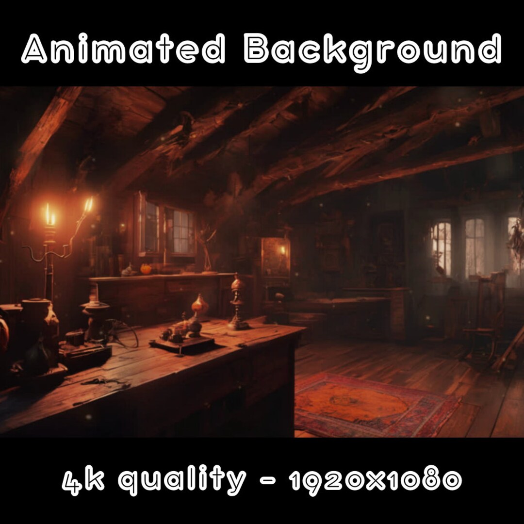 ANIMATED BACKGROUND - Horror Attic, Loft, Haunted House, Scary (loop, 4k) VTUBER - Stream ...