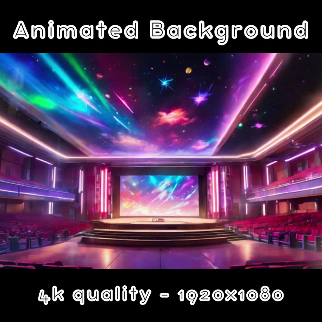 ANIMATED BACKGROUND - Galaxy Stage, Cosmic Performance Venue, Singer ...