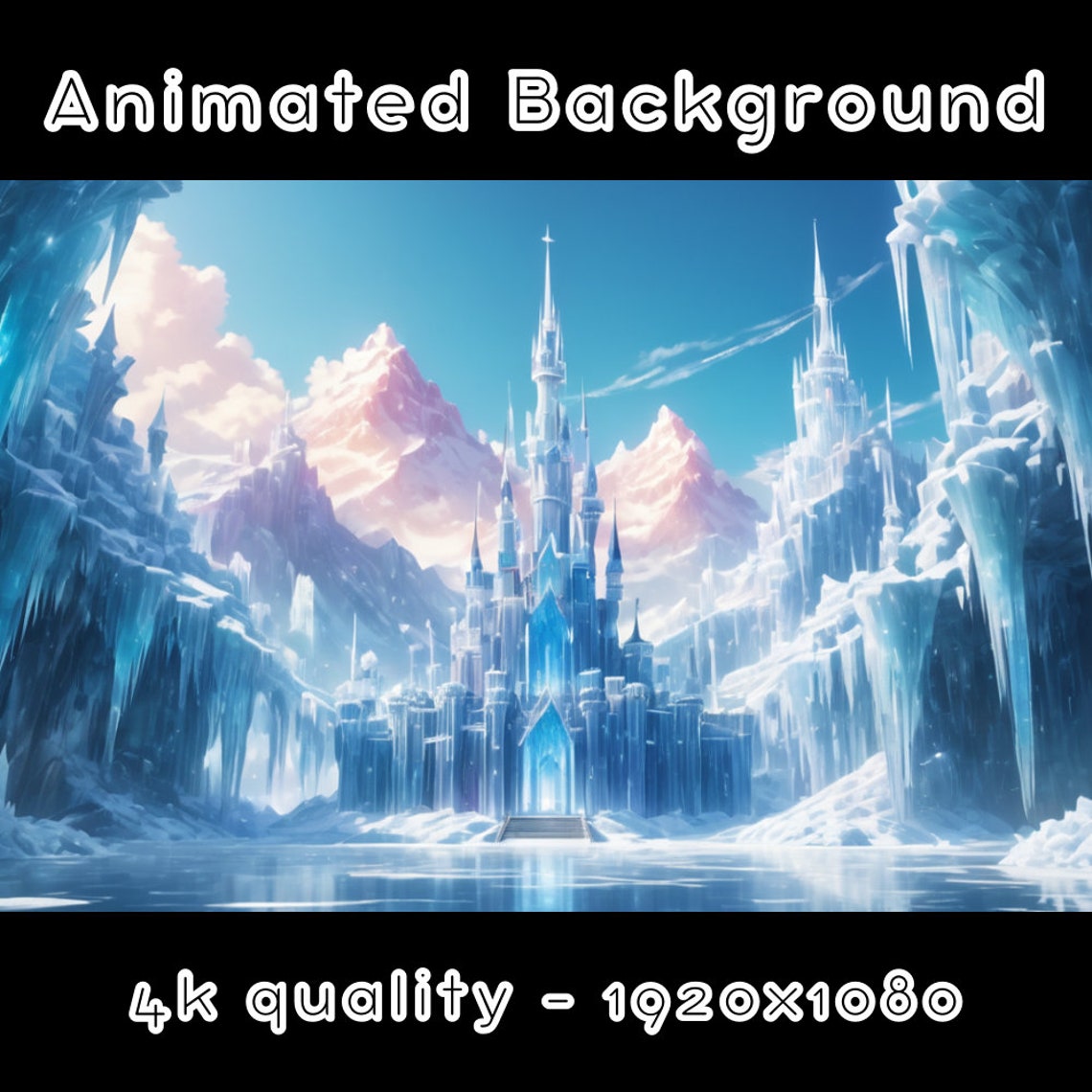 ANIMATED BACKGROUND - Frozen Castle, Snow Citadel, Ice Palace, Frost ...
