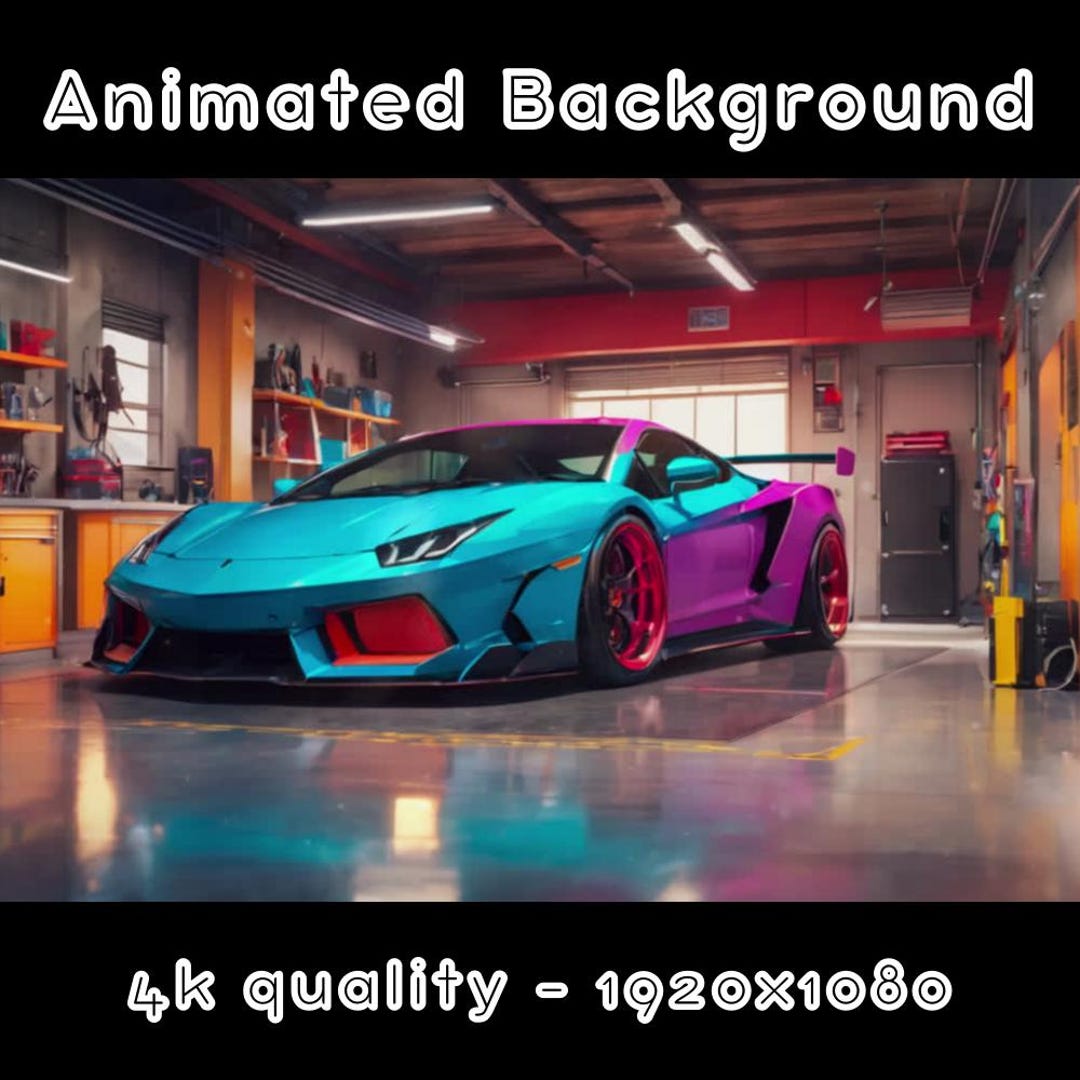 ANIMATED BACKGROUND - Sleek Car, Garage, Workshop, Car, Mechanics (loop ...