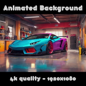 ANIMATED BACKGROUND - Sleek Car, Garage, Workshop, Car, Mechanics (loop ...