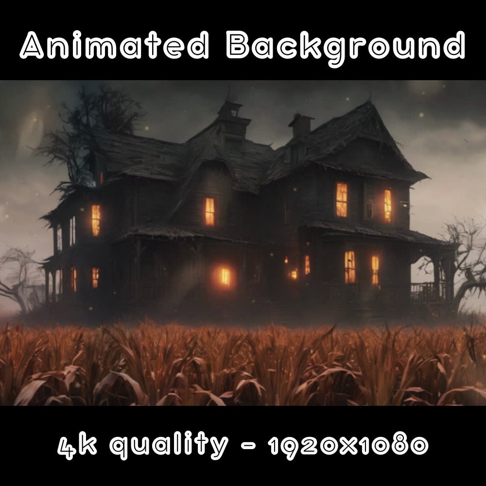 ANIMATED BACKGROUND - Haunted Mansion, Horror, Phasmophobia, Ghost (loop, 4k) VTUBER - Stream ...