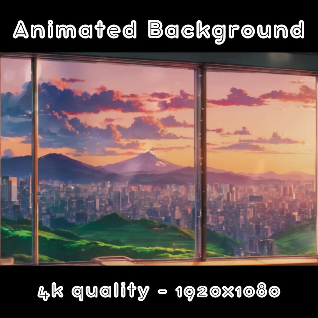 ANIMATED BACKGROUND - Peaceful Panorama, Window View, Vtuber Room (loop ...
