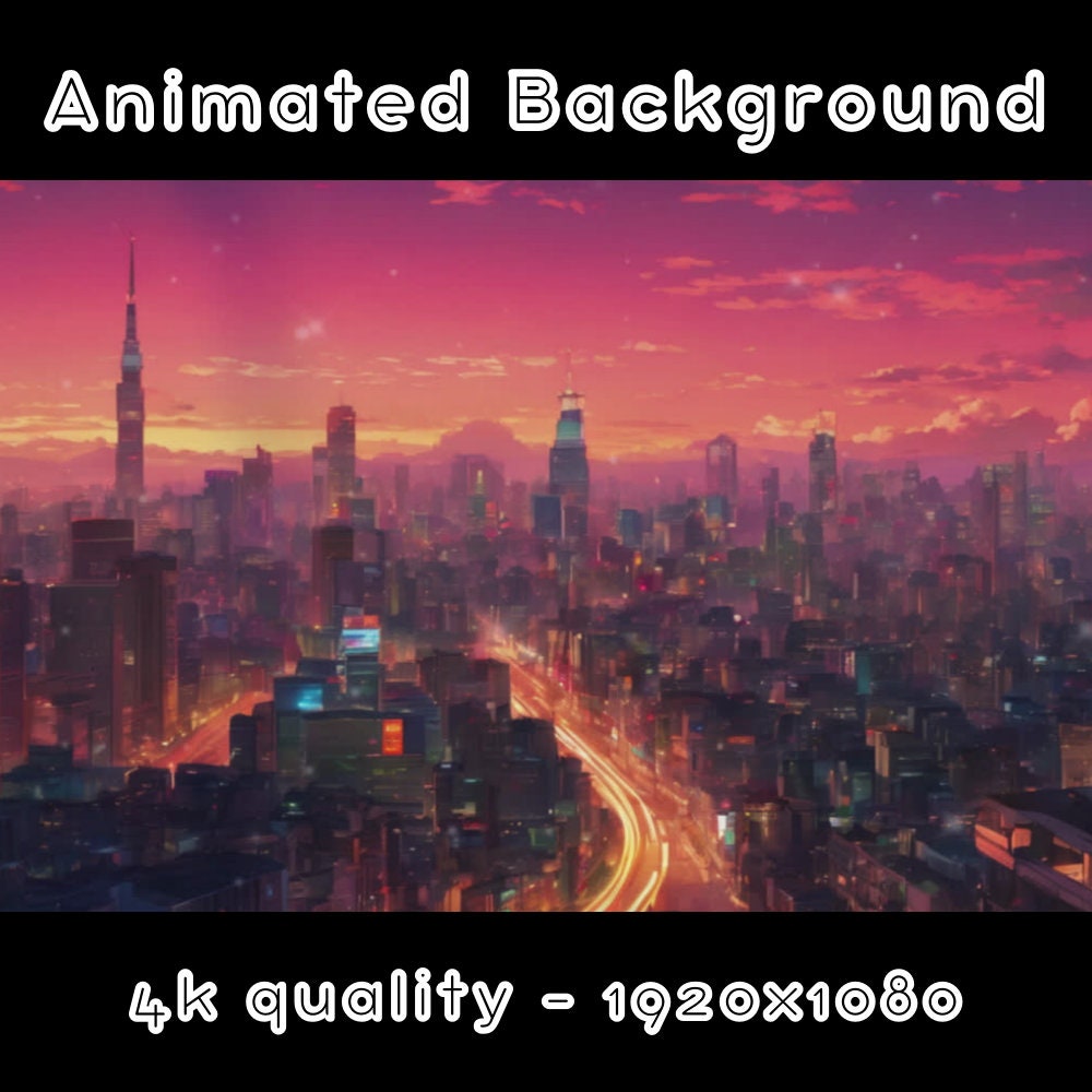 ANIMATED BACKGROUND - Warm Sunset, Cityscape, Urban, Evening City (loop ...