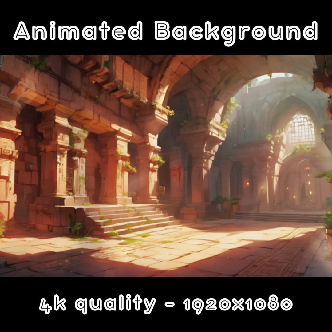 ANIMATED BACKGROUND - Ancient Ruins, Stone Hall, Adventure Dungeon ...