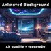 ANIMATED BACKGROUND - Moon Room, Neon, Blue Vtuber Bedroom (loop, 4k ...