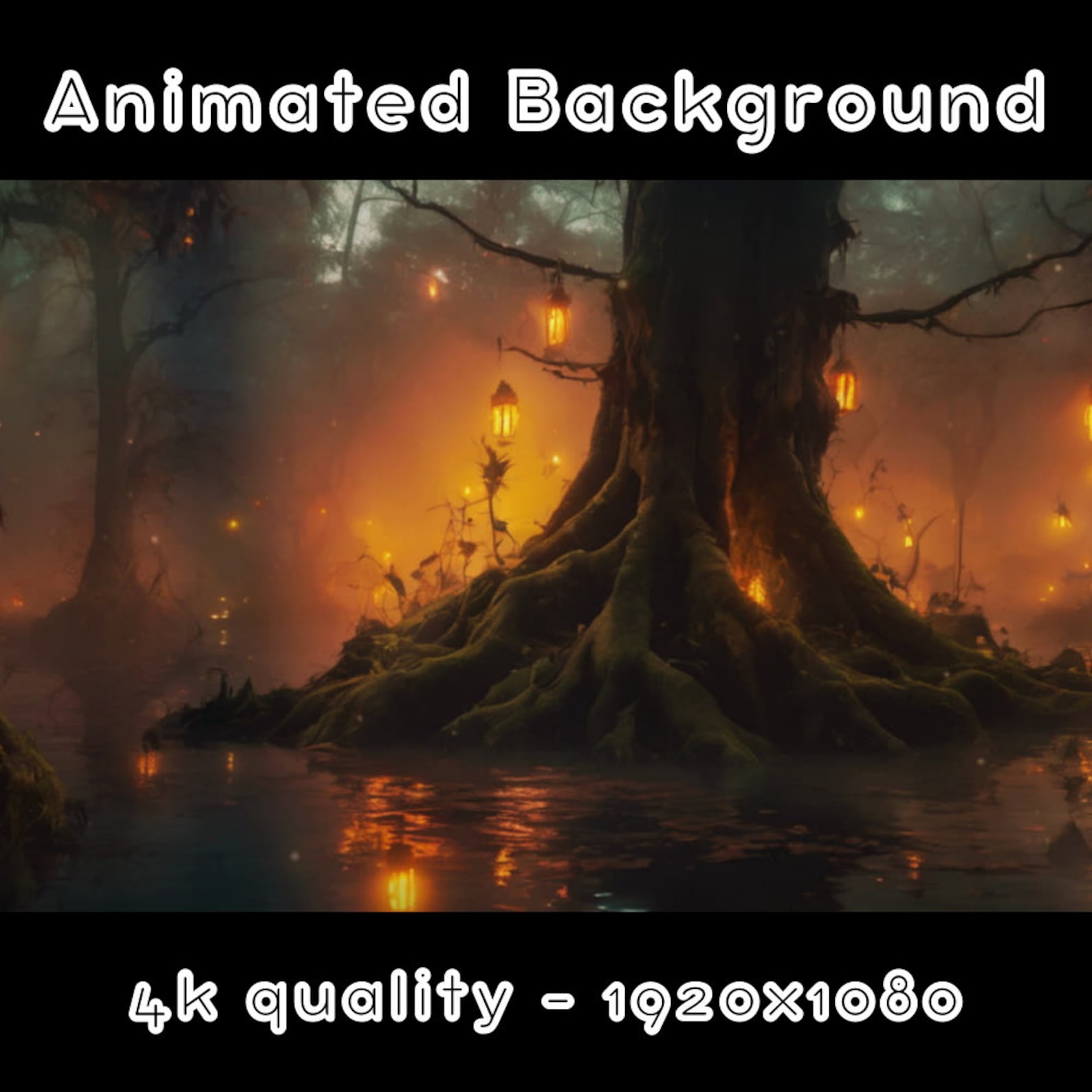 ANIMATED BACKGROUND - Wetlands, Horror Swamp, Witch Lake (loop, 4k ...