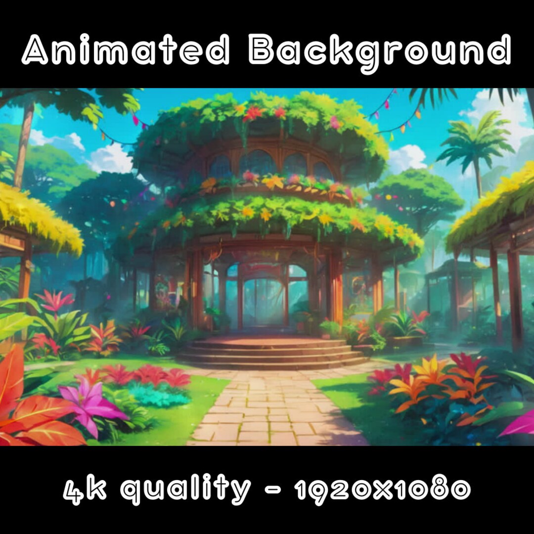 ANIMATED BACKGROUND - Tropical Hut, Jungle, Exotic, Cozy (loop, 4k ...