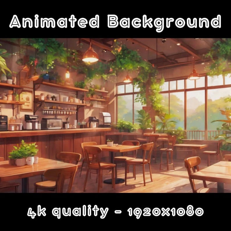 ANIMATED BACKGROUND - Tropical Coffee Shop, Restaurant, Food (loop, 4k ...