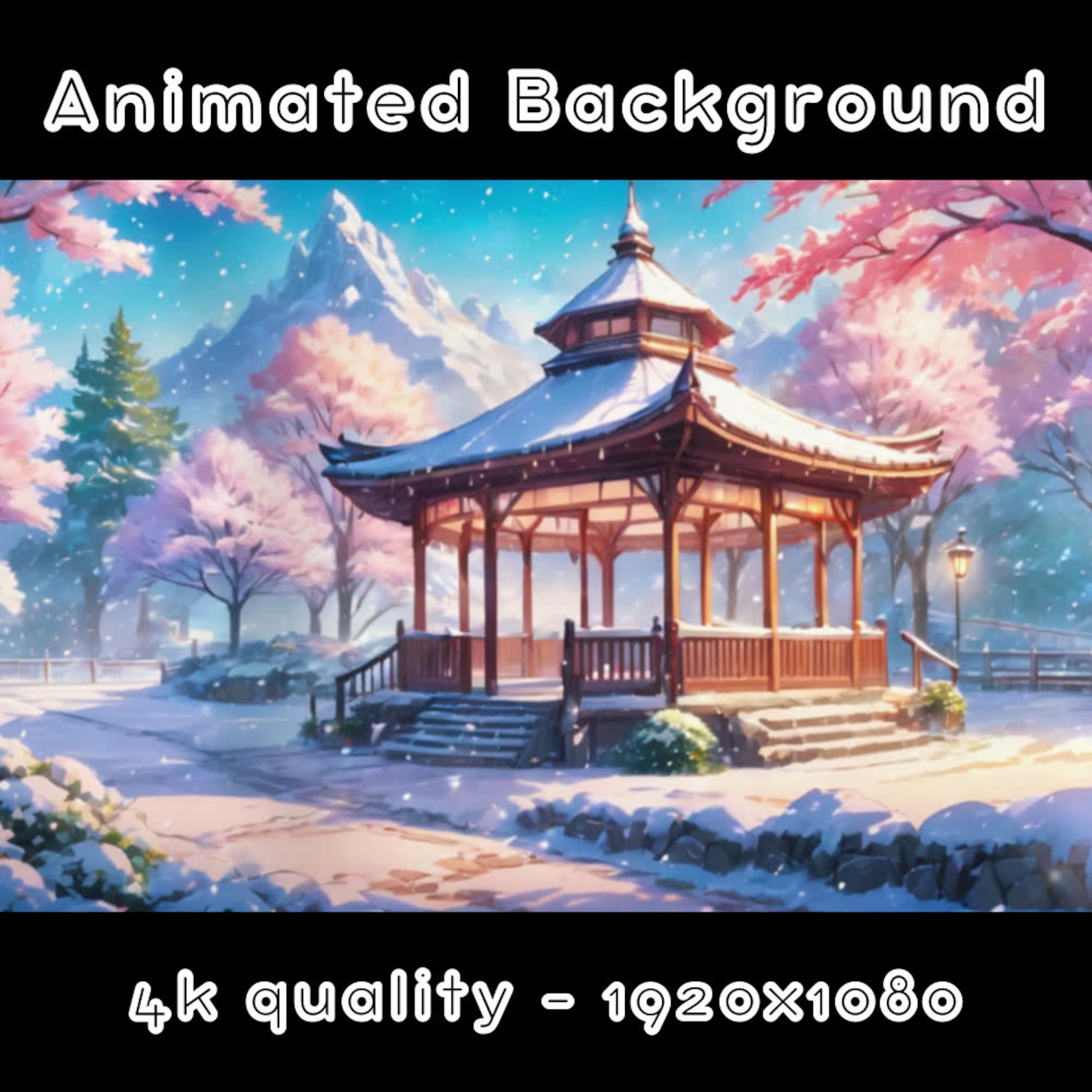 ANIMATED BACKGROUND - Snow Gazebo, Winter, Snow-covered, Outdoor (loop ...