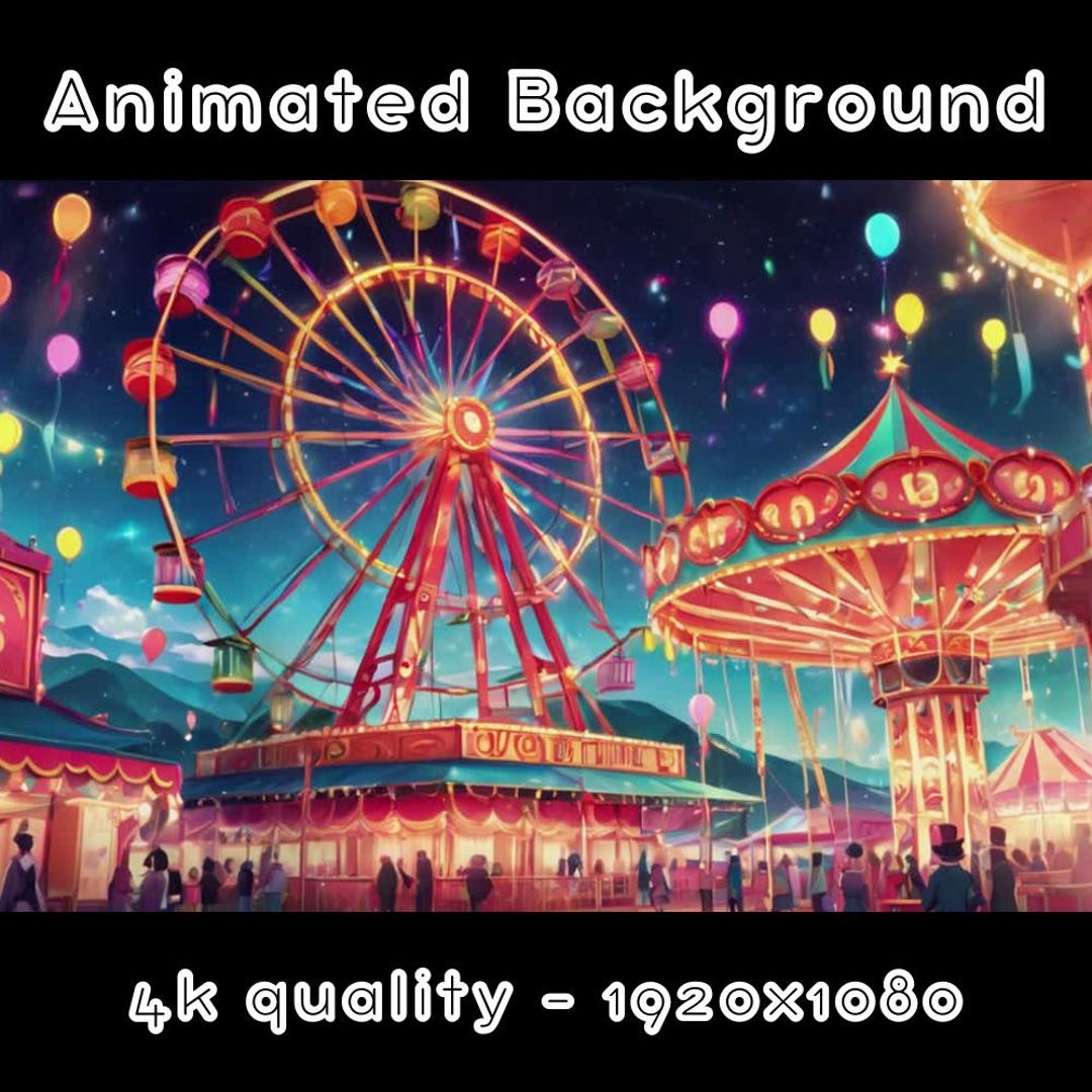 ANIMATED BACKGROUND - Amusement Wheel, Circus, Park, Theme Park (loop ...