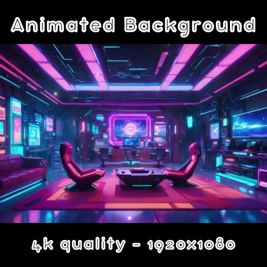 ANIMATED BACKGROUND - Neon Lounge, Futuristic, Sci-fi, Ultraviolet ...