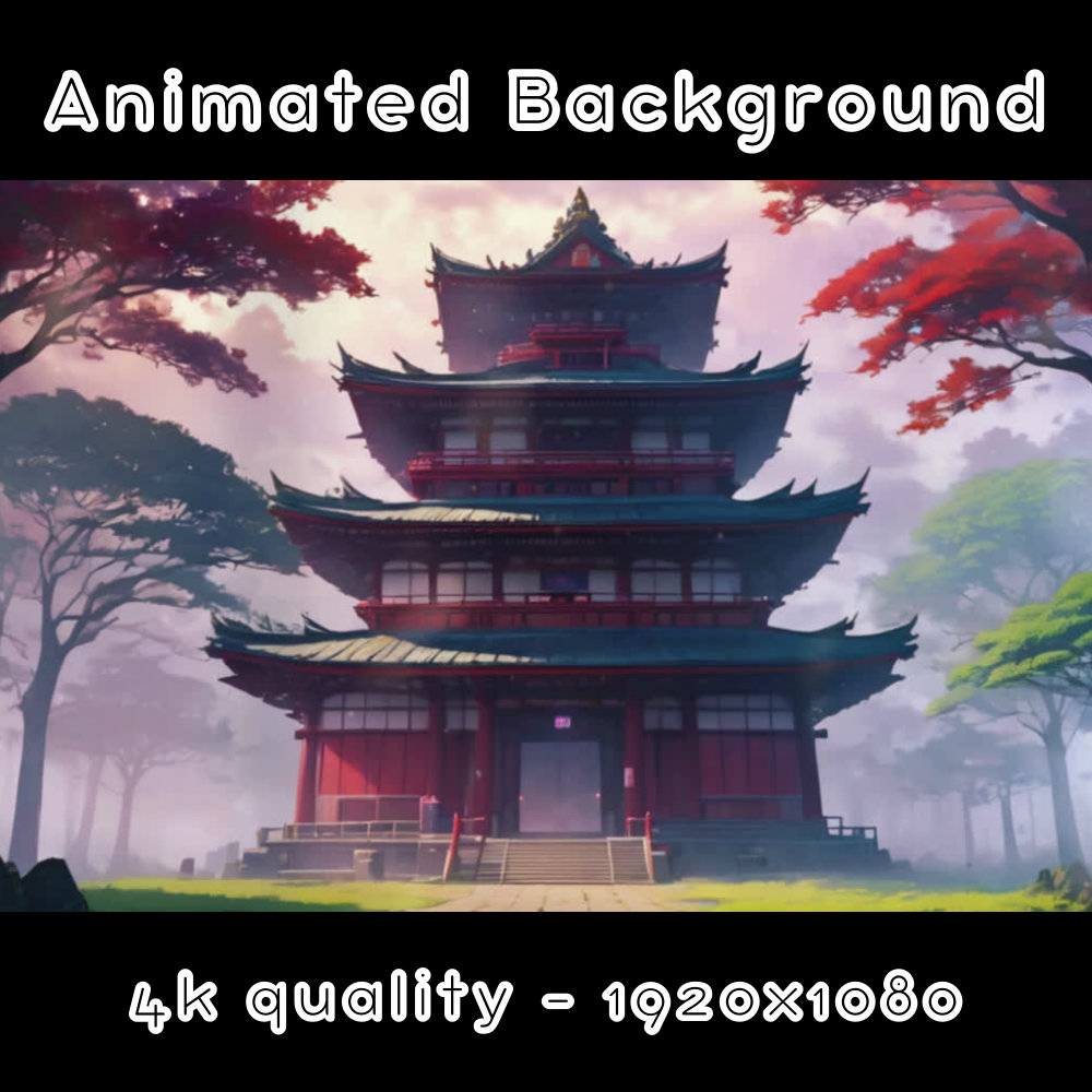 ANIMATED BACKGROUND - Japanese Temple, Japan, Anime, Samurai (loop, 4k ...