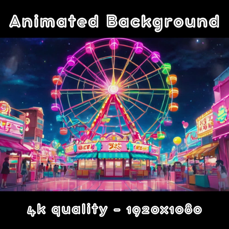 ANIMATED BACKGROUND - Pink Fair, Circus, Amusement Park, Theme Park ...