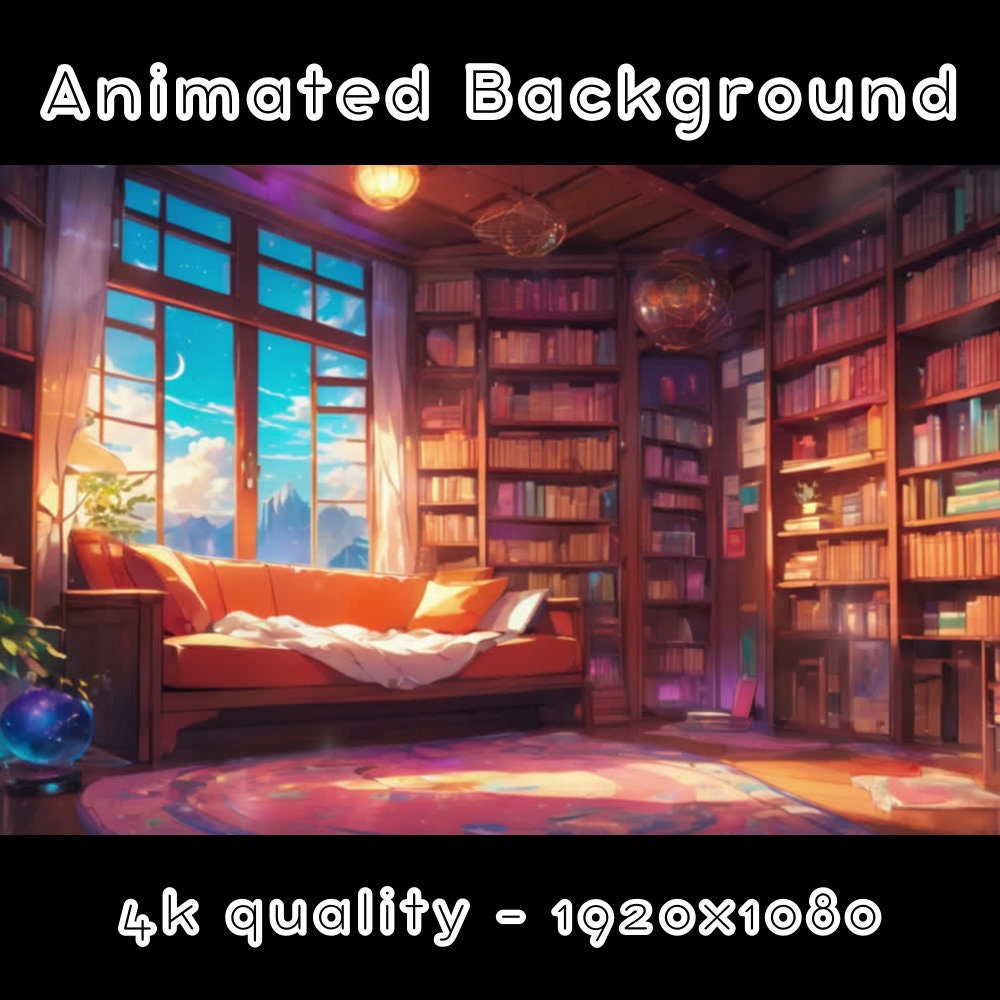 ANIMATED BACKGROUND - Study Area, Office, Books, Library, Desk (loop ...