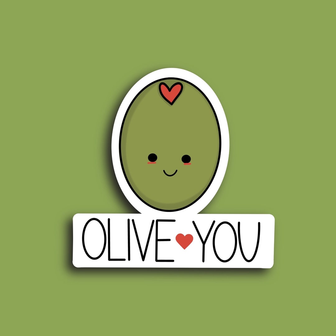 Olive You Sticker | Journal, Scrapbook, Planner, Water Bottle, Gift ...